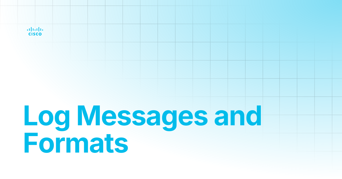 Log Messages and Formats | Guides and References NSO 6.1 | Cisco ...