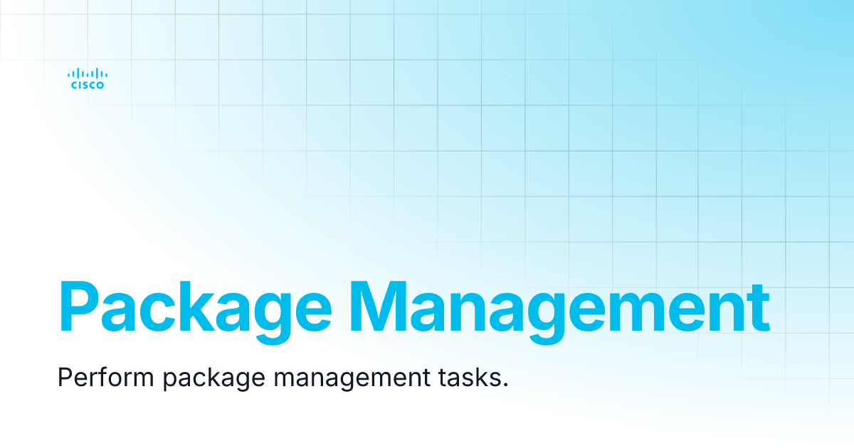 Package Management | Guides and References NSO 6.2 | Cisco Crosswork NSO Documentation