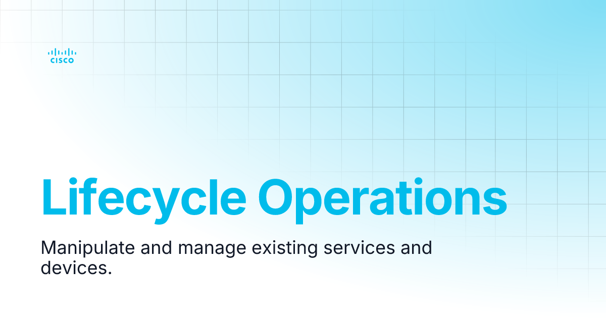 Lifecycle Operations | Guides and References NSO 6.2 | Cisco Crosswork NSO Documentation