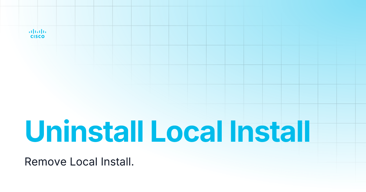Uninstall Local Install | Guides and References NSO 6.3 | Cisco ...