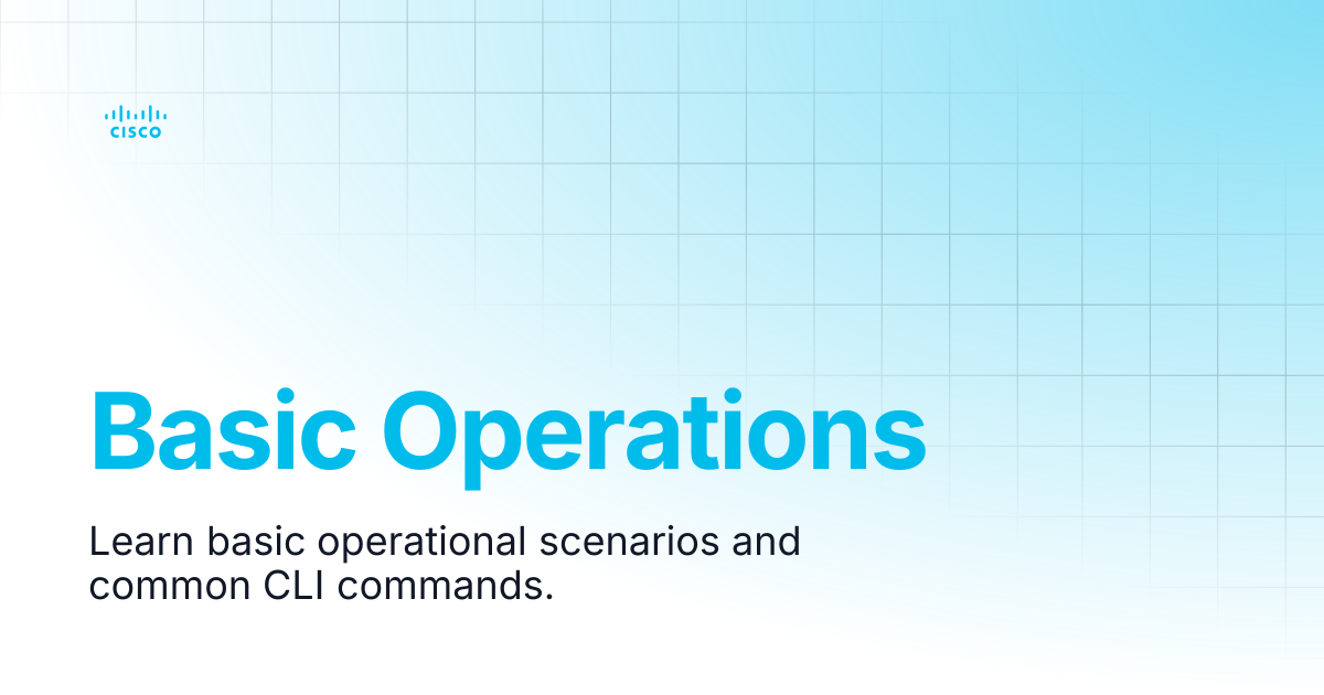 Basic Operations | Guides and References NSO 6.3 (EoM) | Cisco ...