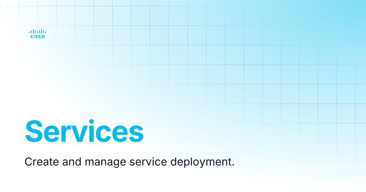 Services | Cisco Crosswork NSO Documentation