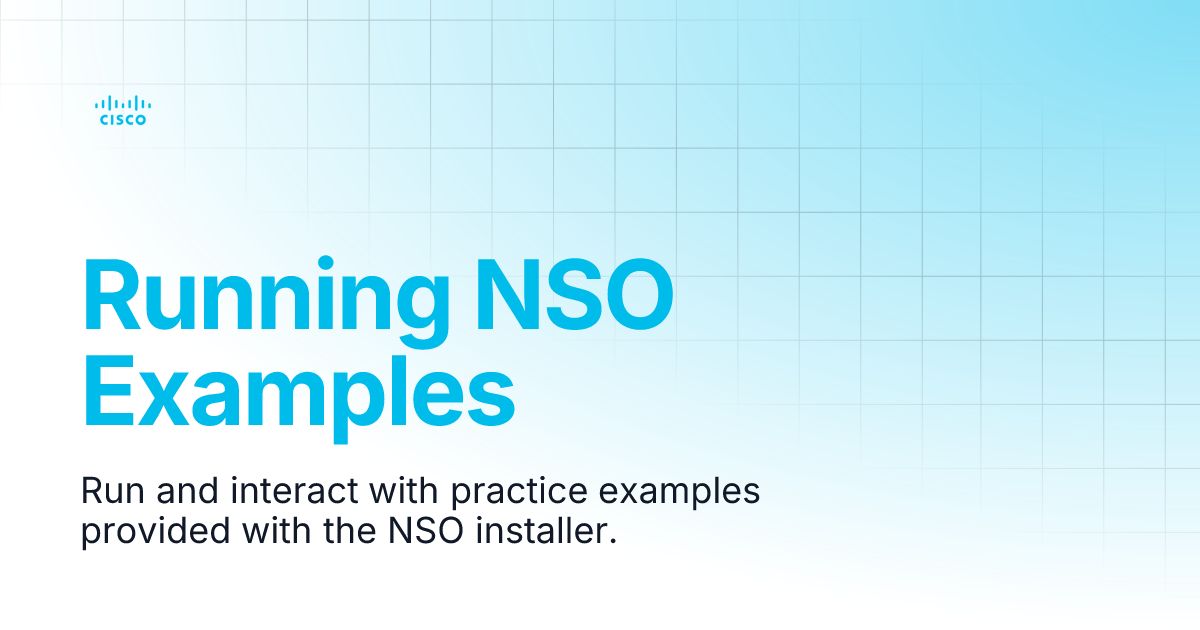 Running NSO Examples | Cisco Crosswork NSO Documentation