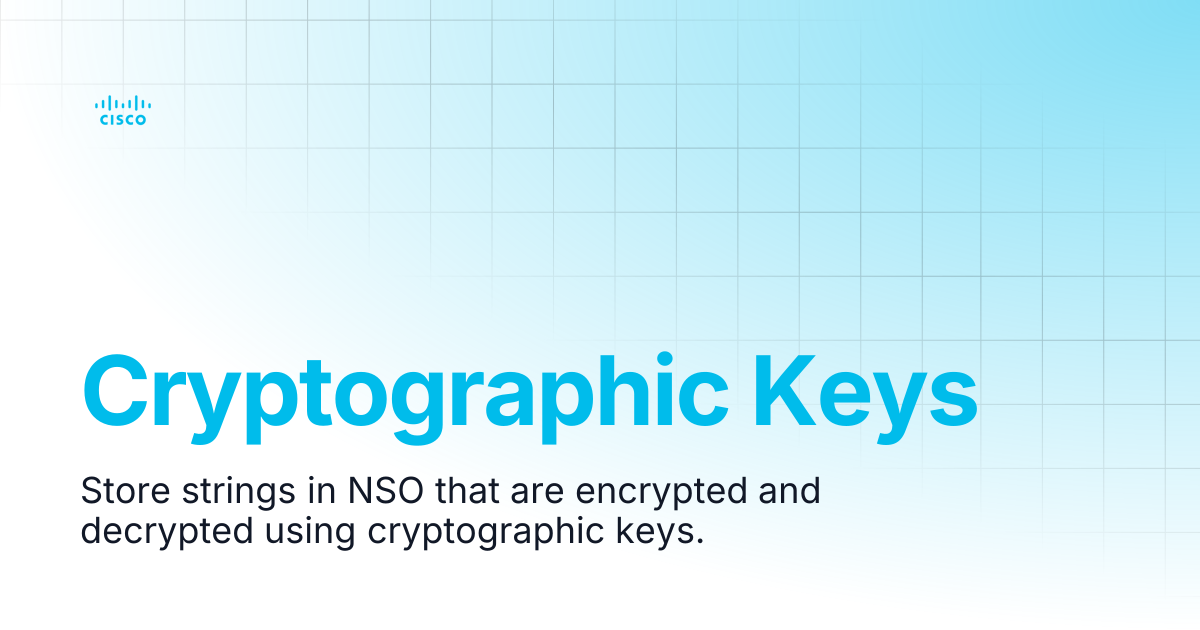 Cryptographic Keys | Guides and References NSO 6.5 | Cisco Crosswork ...