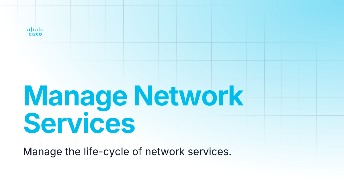 Manage Network Services | Cisco Crosswork NSO Documentation