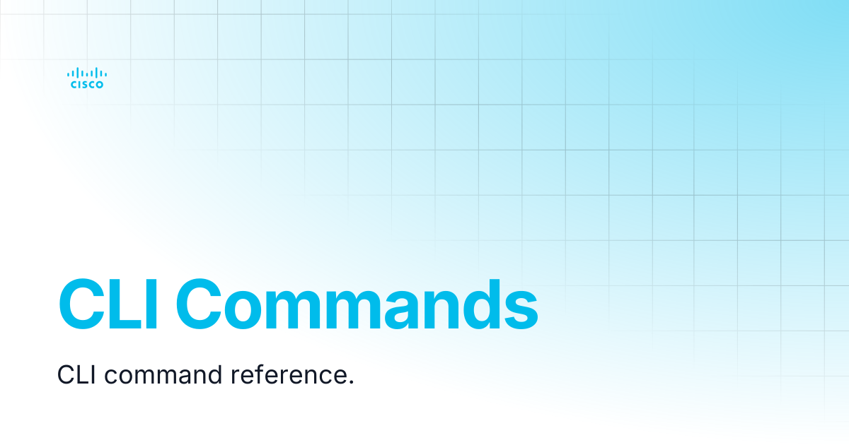 CLI Commands | Guides and References NSO 6.5 | Cisco Crosswork NSO ...