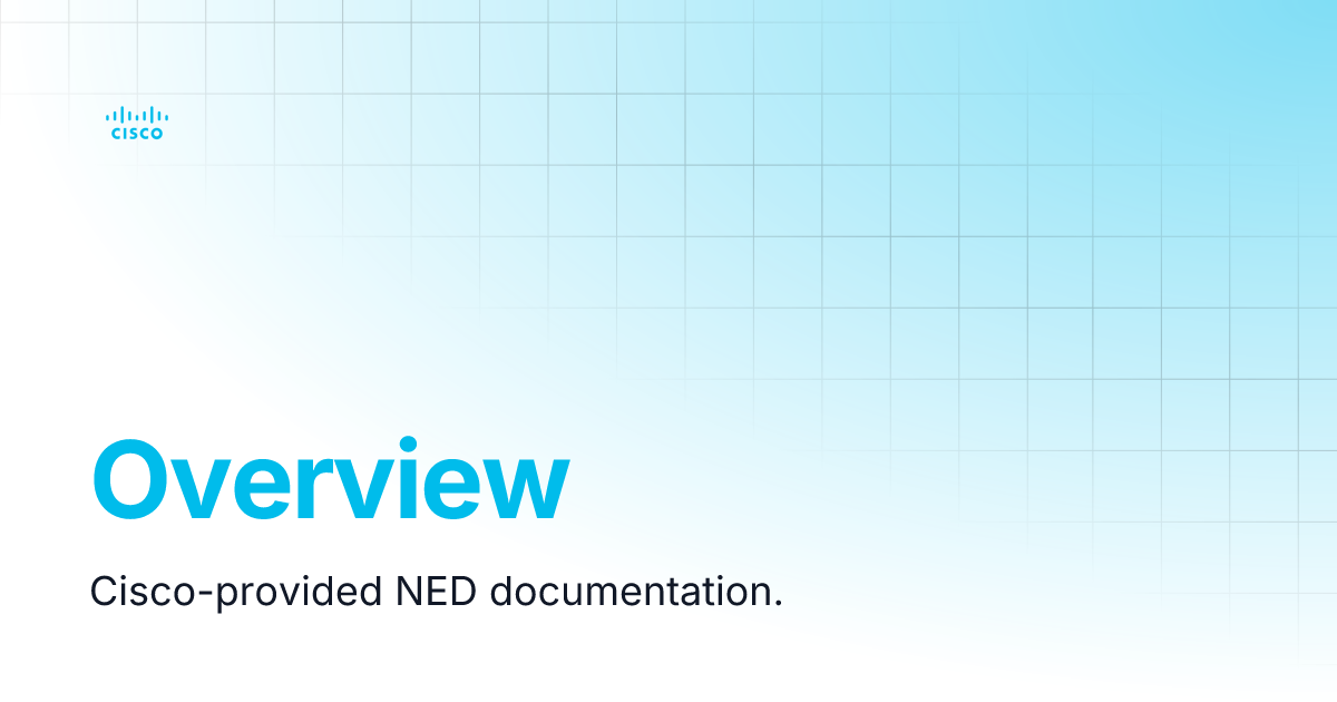 Overview | Cisco Crosswork NSO Documentation