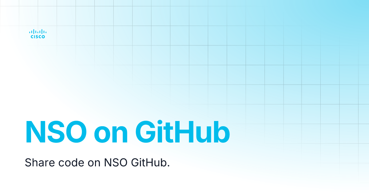 NSO on GitHub | Cisco Crosswork NSO Documentation